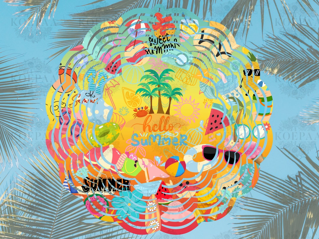 10-inch Wind Spinner | Hello Summer | Summer Wind Spinner | Outside ...