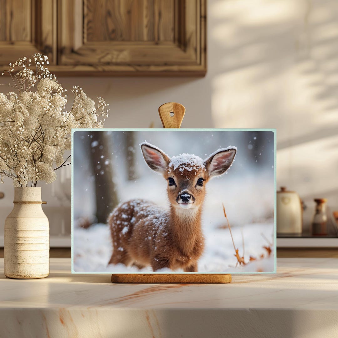 Baby Deer Glass Cutting Board, Cutting Mat, Serving Board, Clear Trivet ...