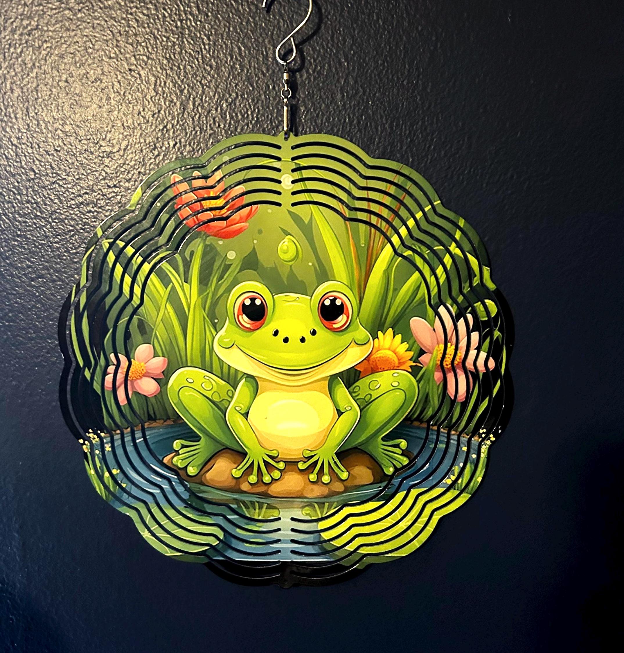 10-inch Frog Wind Spinner | Wind Catcher | Outdoor Decor | Yard Art ...
