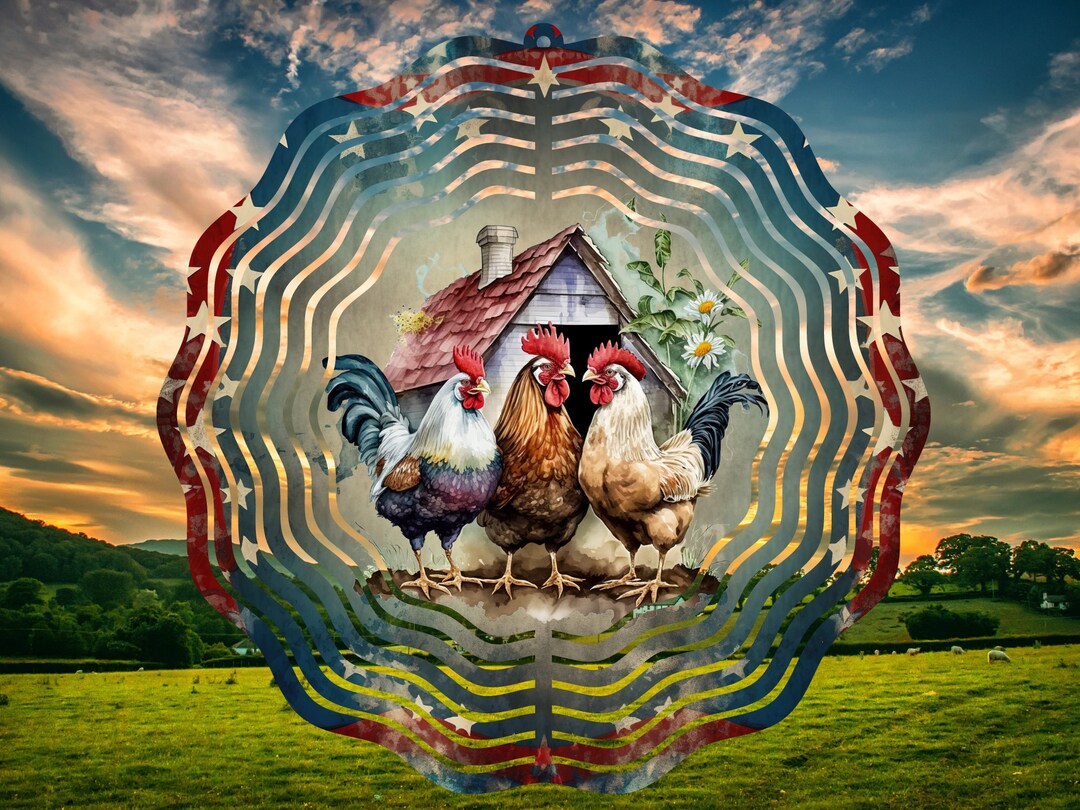 10-inch Heart Wind Spinner | Chickens | Farmhouse | Hens | Porch | Red ...