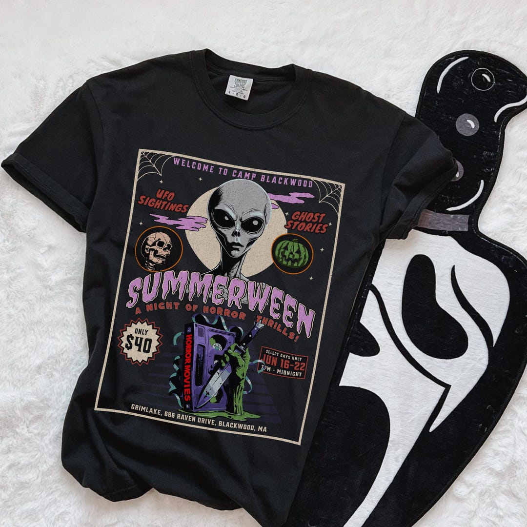Summerween Alien UFO 80’s Horror Movie Poster Slasher Summer Camp ...