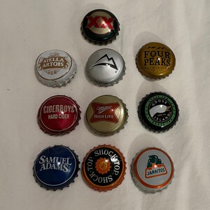 10 Domed Bottle Caps for Crafting, Projects Hand Domed Metal Caps for ...