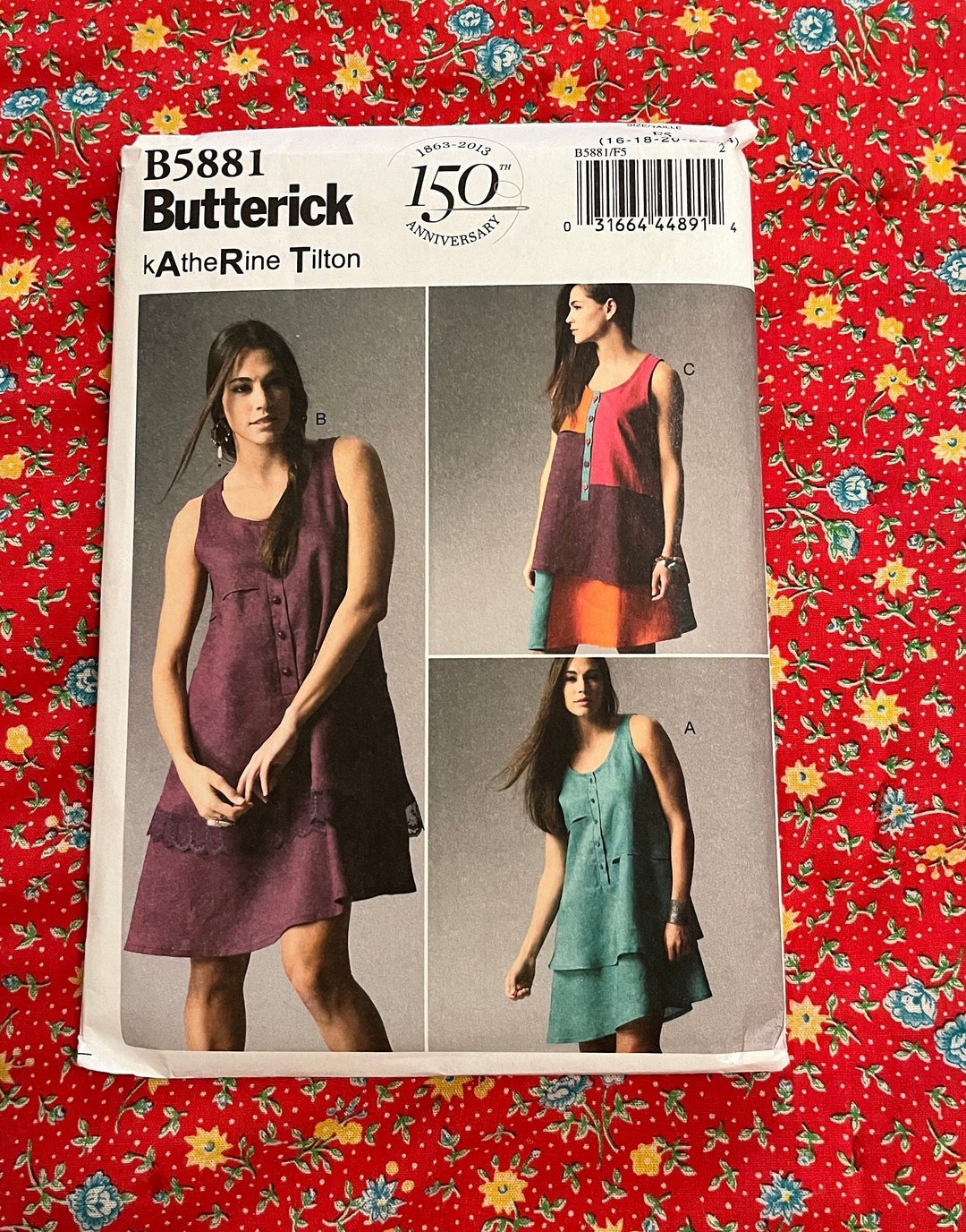 Butterick Dress Pattern B5881, Size F5: 16 18 20 22 24, 2013 Katherine ...