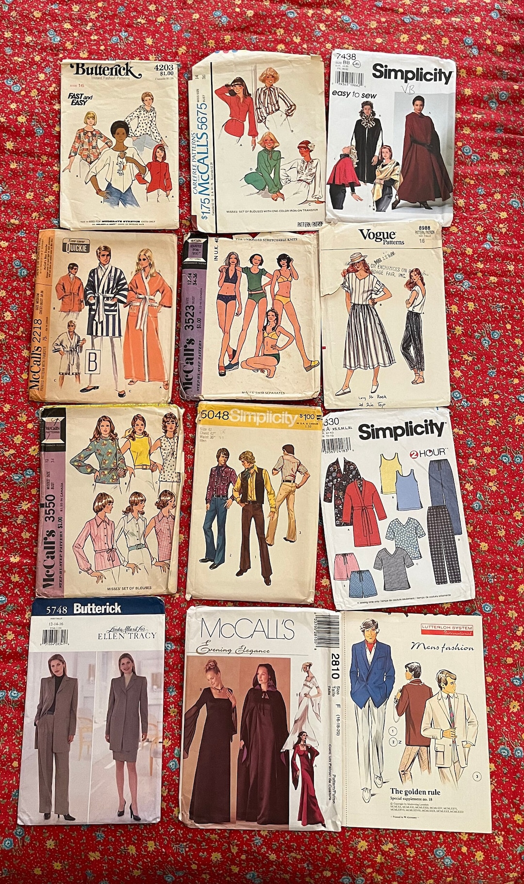 12 Sewing Pattern Envelopes / Bundle of Vogue, Mccall's, Simplicity ...