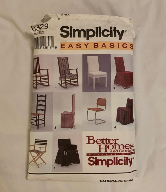 6 Chair Covers Pattern Simplicity Easy Basics 8329 Chair Pads - Etsy