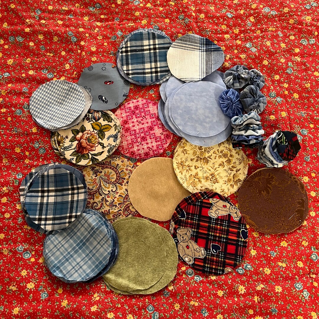 Yo Yos, Loose and Sewn Together Plus Lots of Circles Numerous Fabric ...
