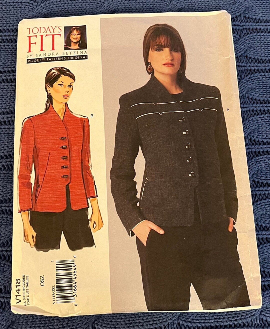Vogue Jacket Pattern V1418 All Sizes Included See Envelope - Etsy
