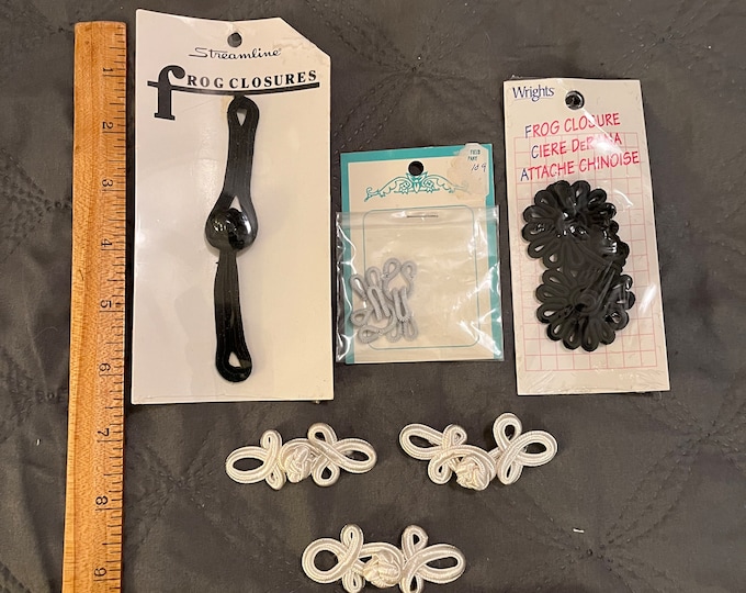 7 Frog Closures New Packages Plus Loose Fasteners 2 Black, 2 Gray, 3 ...