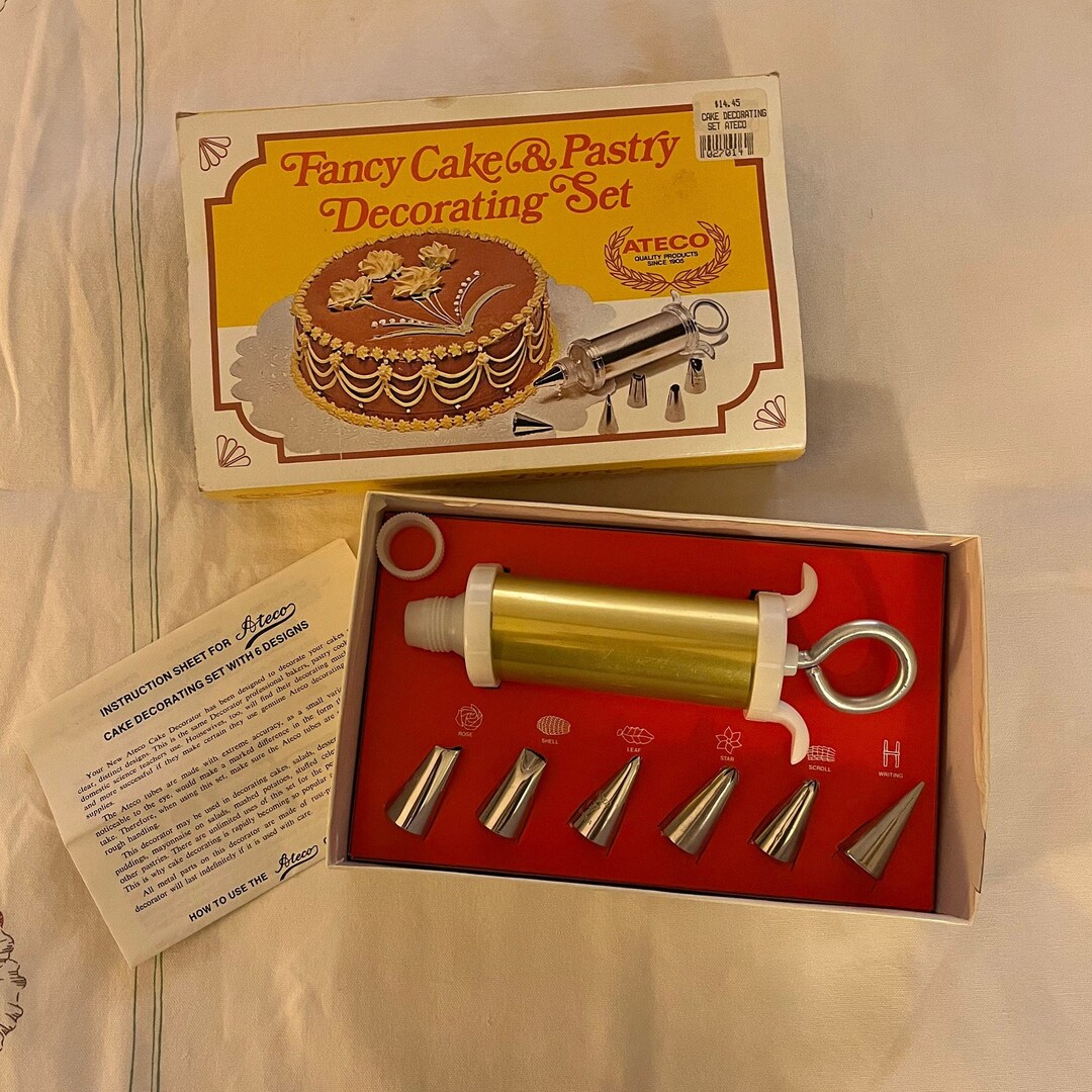 Vintage Aluminum Cake and Pastry Decorating Set in Original Package ...