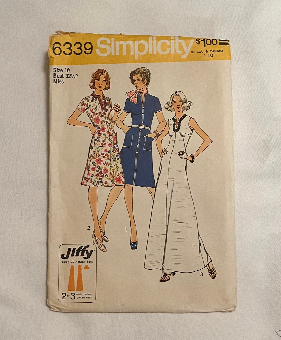 Retro Jiffy Dress Pattern From 1974 Vintage Simplicity Sewing Pattern ...