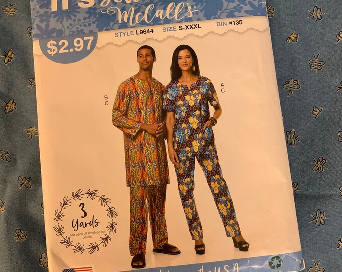 Mccall's Tunic & Pants Pattern L9644 -- Misses' and Men's Size S - XXXL ...