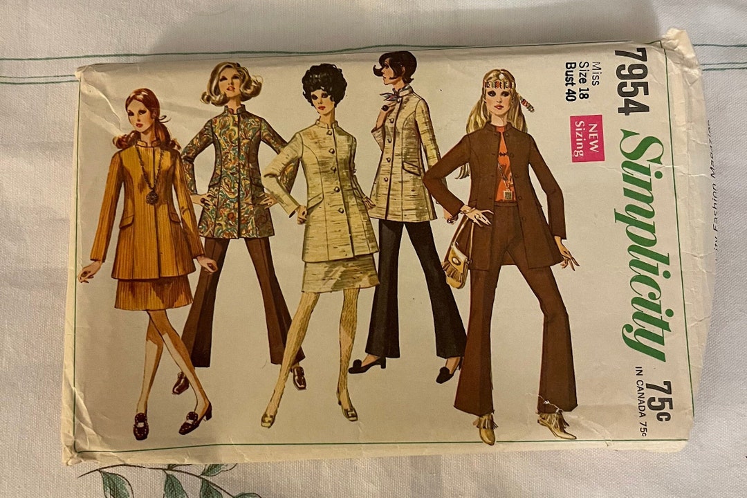 Skirt, Bell Bottom Pants, Nehru Jacket Simplicity Pattern 7954, Size ...