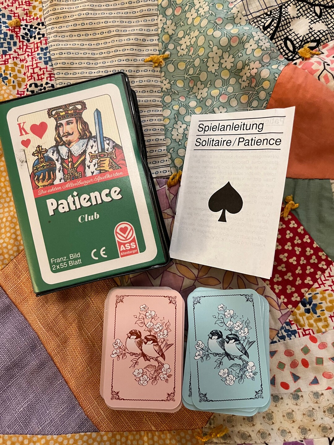 Vintage German Playing Cards 2 Decks, Small Pink and Blue Cards With ...