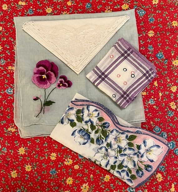 Handkerchiefs (20) Tatting/Crochet edges Embroidery &… - Gem