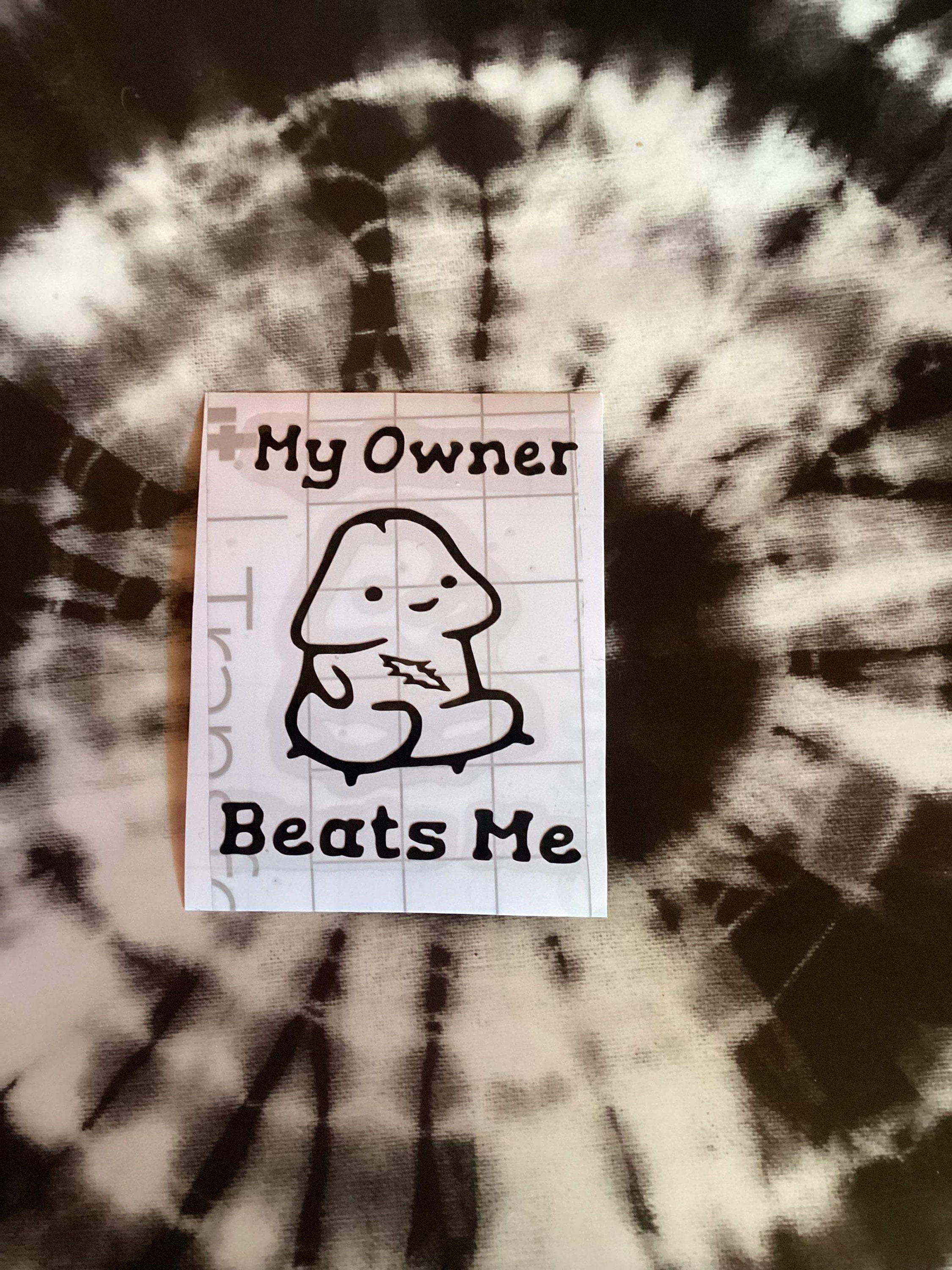 My Owner Beats Me Decal Etsy