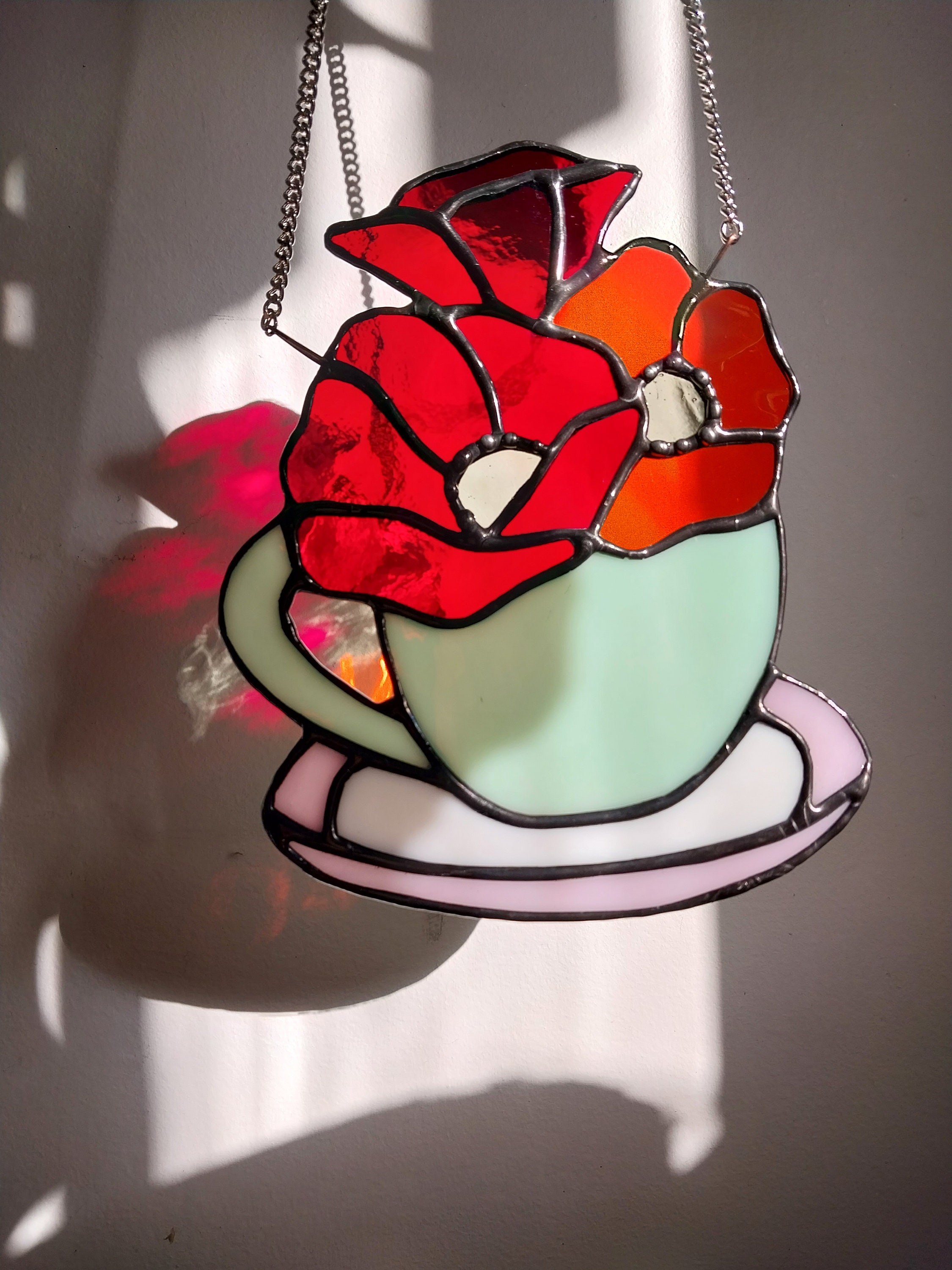 Digital Download Pattern for DIY Stained Glass Suncatcher of Teacup ...