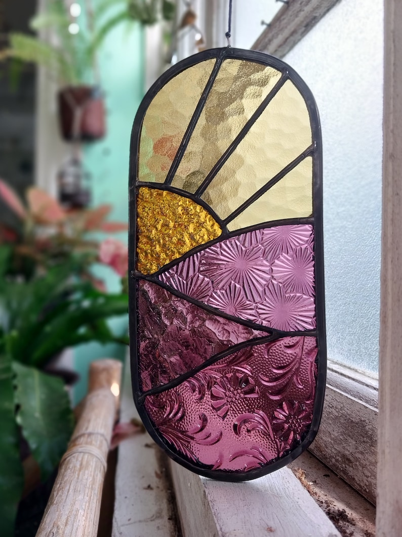 Sunrise Oceanscape Digita Downloadl Pattern for Diy Stained Glass ...