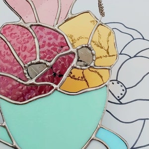 Digital Download Pattern for DIY Stained Glass Suncatcher of Teacup ...