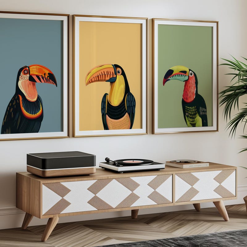 Triptych Animal Art - Etsy