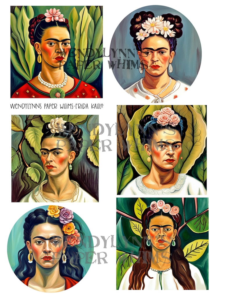 Frida Kahlo Art Prints: Digital Collage Sheet (instant Download, PDF ...