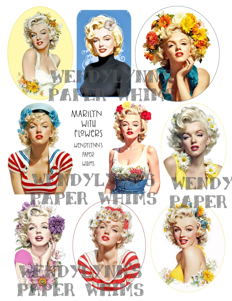 Marilyn Monroe, Screen Legend: Clipart (digital Download, Printable A4 ...