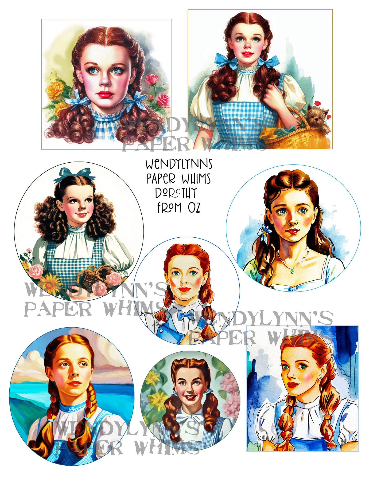 Dorothy Wizard of Oz Clipart: Printable Collage Sheet (digital Download ...