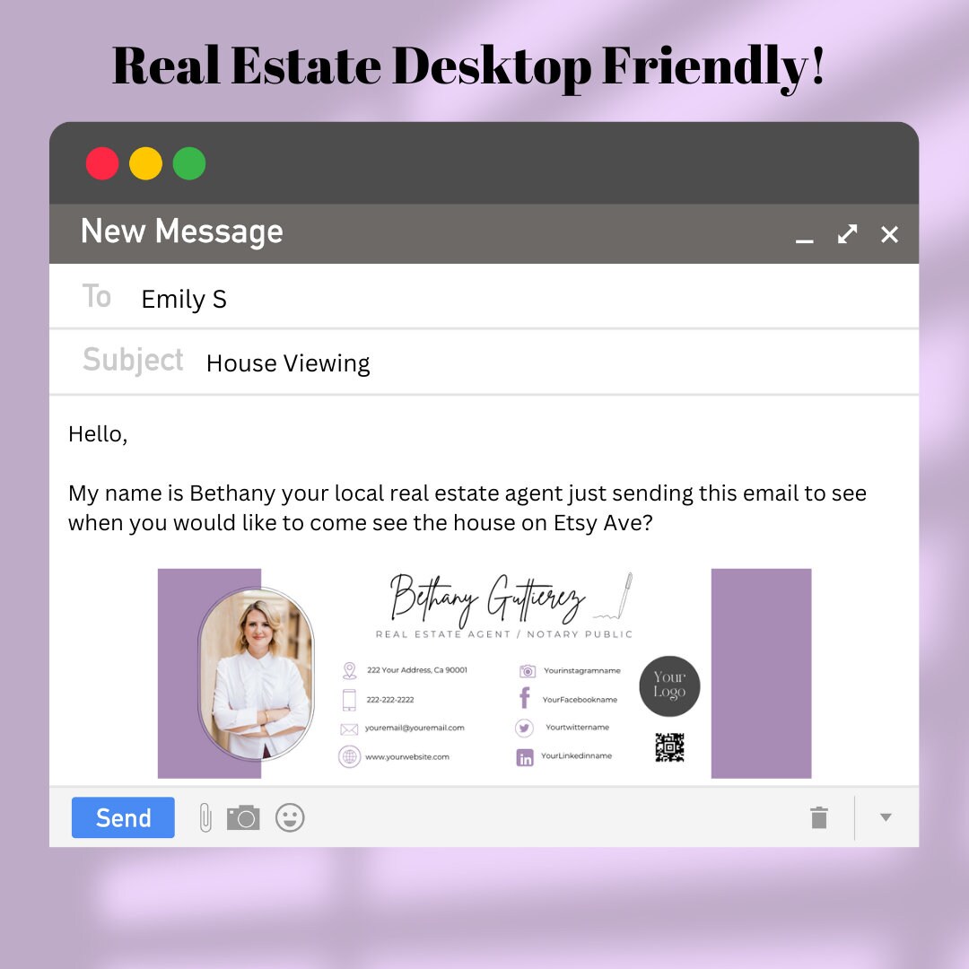 Real Estate Email Signature Template for Real Estate Marketing Email ...