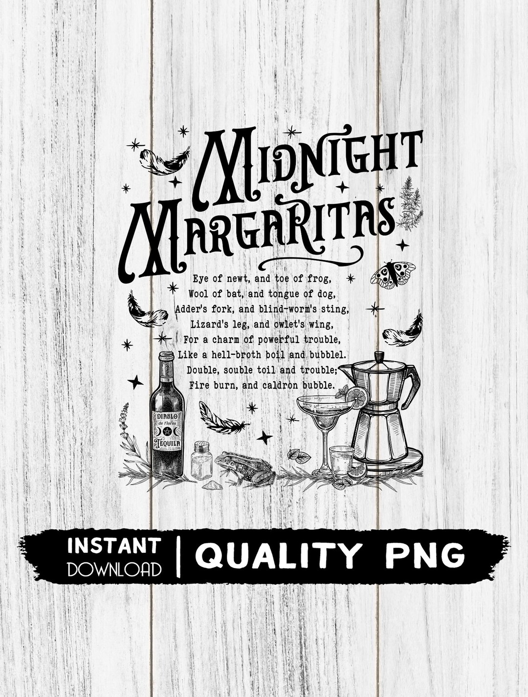Midnight Margaritas Png, Tequila Png, Witchy Png, Practical Magic Png ...