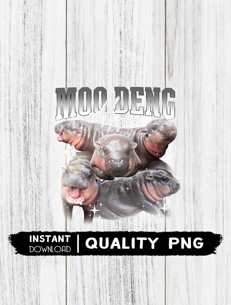 Moo Deng Png, Vintage Bootleg Moo Deng Png, Funny Moo Deng Png ...