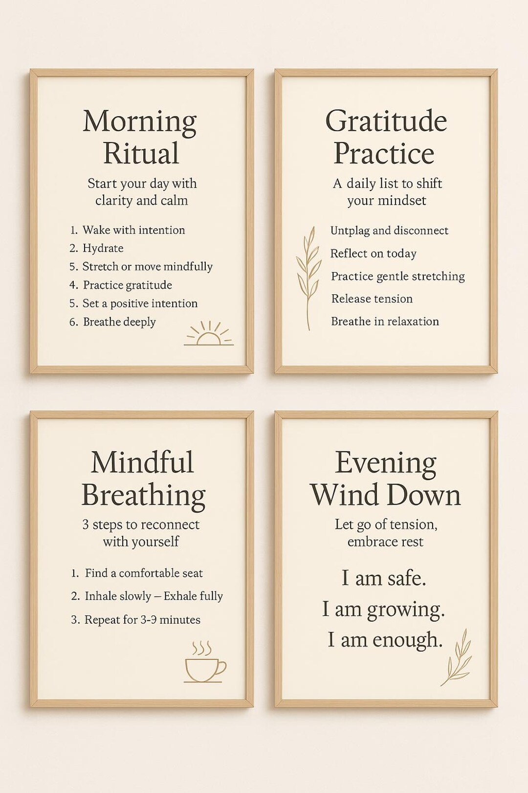 Mindful Wellness Posters – 4 Printable Rituals for Calm Living ...