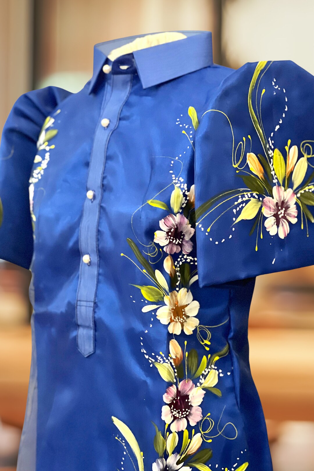 Modern Blue Filipiniana - Etsy