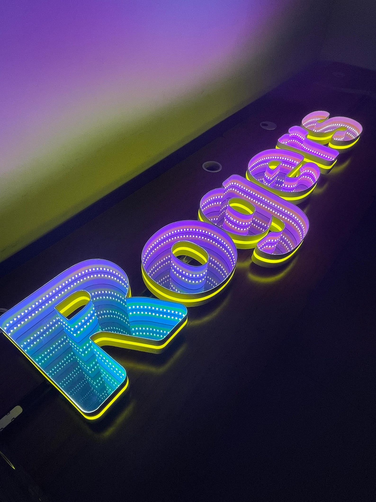 Infinity Mirrors With Track Channel Letters & Numbers, Custom Infinity ...