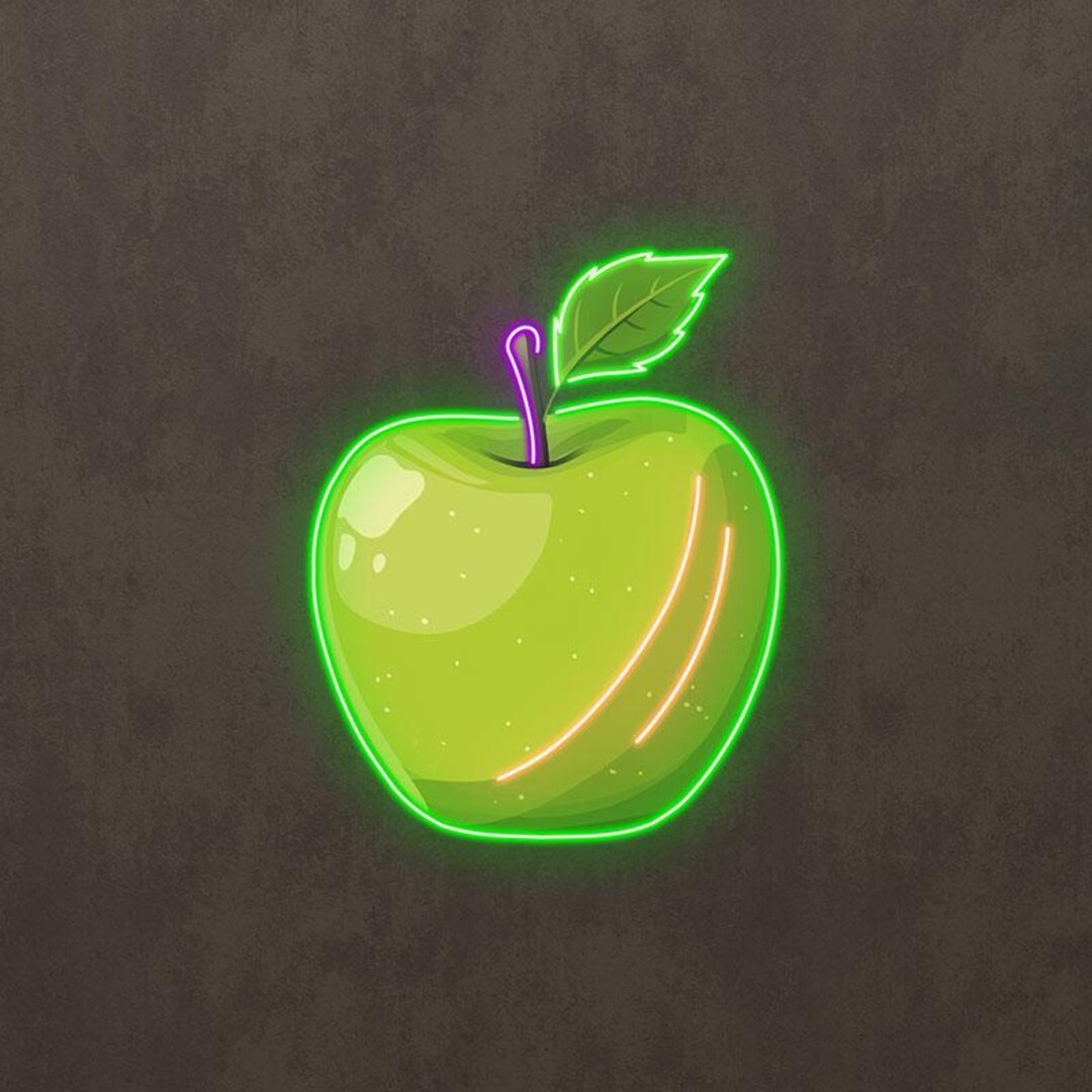 Green Apple Neon Sign, Fruit Shop Neon Light, Custom Fruit Led Sign ...