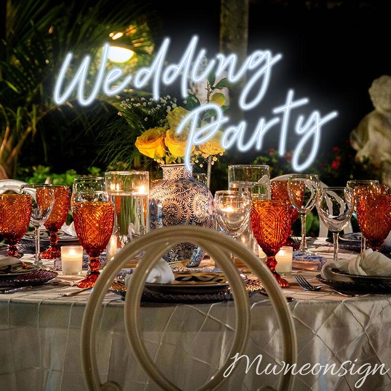 Wedding Party Neon Sign, Neon Wedding Sign, Wedding Decor Neon Light ...