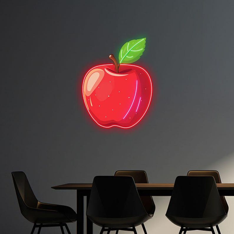 Apple Neon Sign, Custom Fruit Neon Light, Fruit Shop Wall Decor Led ...