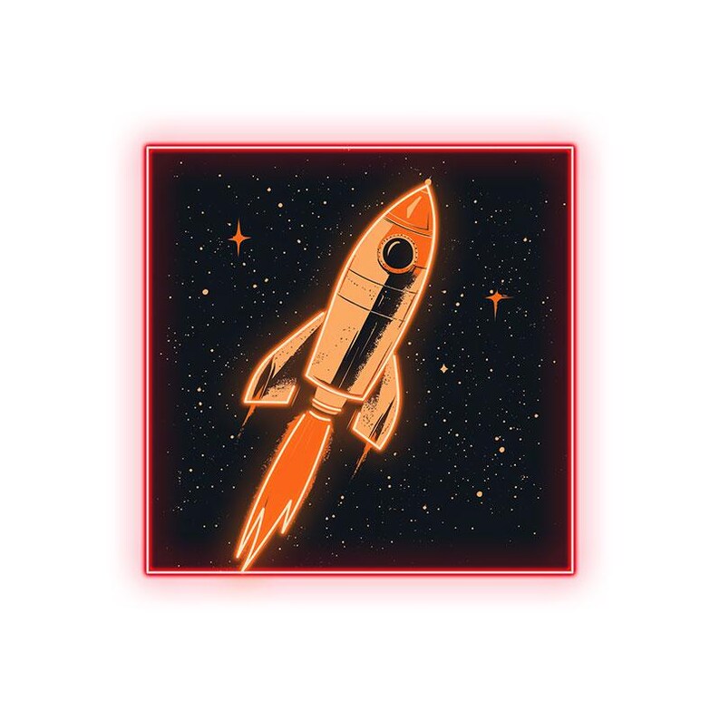 Rocket Neon Sign, Spacecraft LED Sign, Custom Neon Sign, Bedroom Neon ...