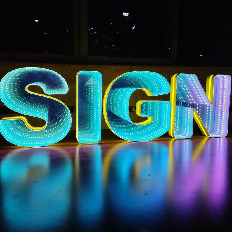 3D Infinity Mirrors With Track Channel Letters, Custom Infinity Mirrors ...