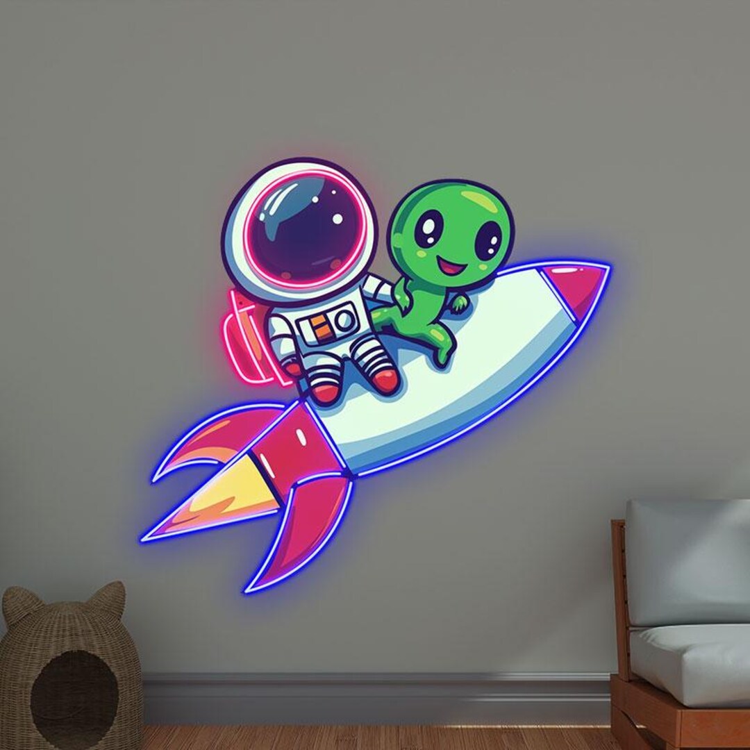 Astronaut Led Neon Sign, Alien Neon Lights, Rocket LED Light, Space ...