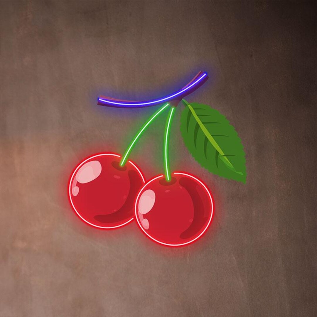 Cherry Neon Sign, Cute Cherry Led Sign, Fruit Shop Light Wall Art ...