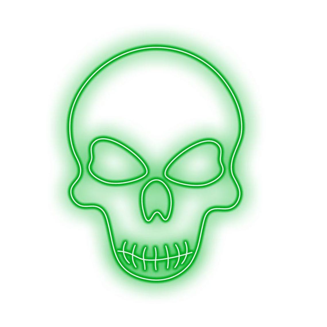 Green Skull Neon Light Sign - Spooky LED Wall Art for Halloween, Gothic ...