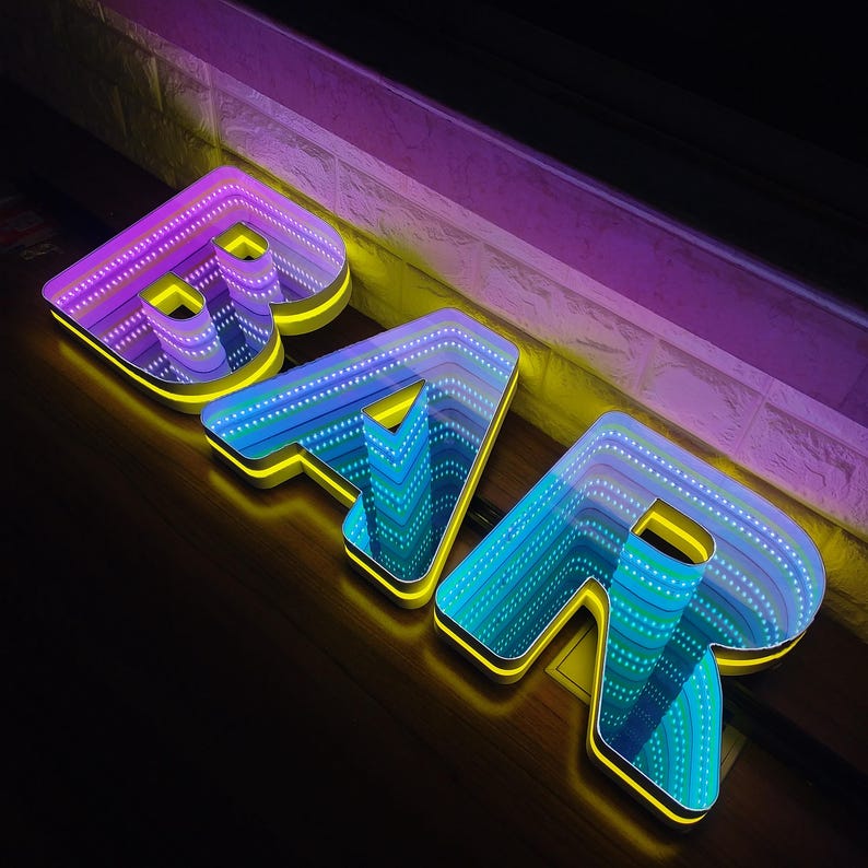 3D Infinity Mirrors With Track Channel Letters, Custom Infinity Mirrors ...