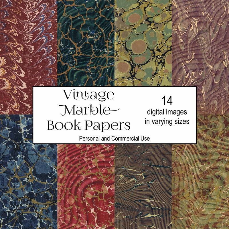 Marbled Book - Etsy