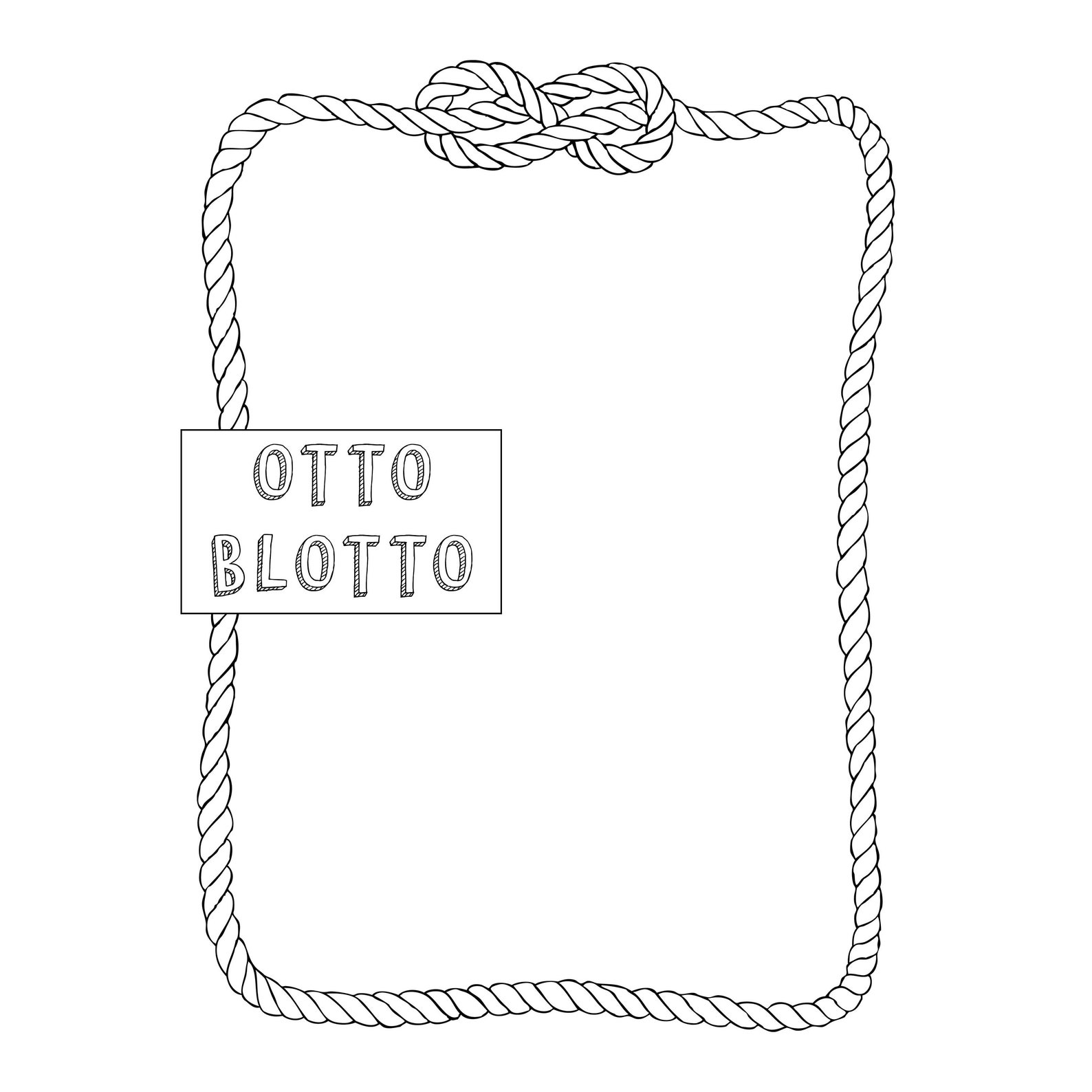 KNOTTED ROPE FRAME Drawing in Eps, Png, Jpg, and Pdf Formats, Rope ...