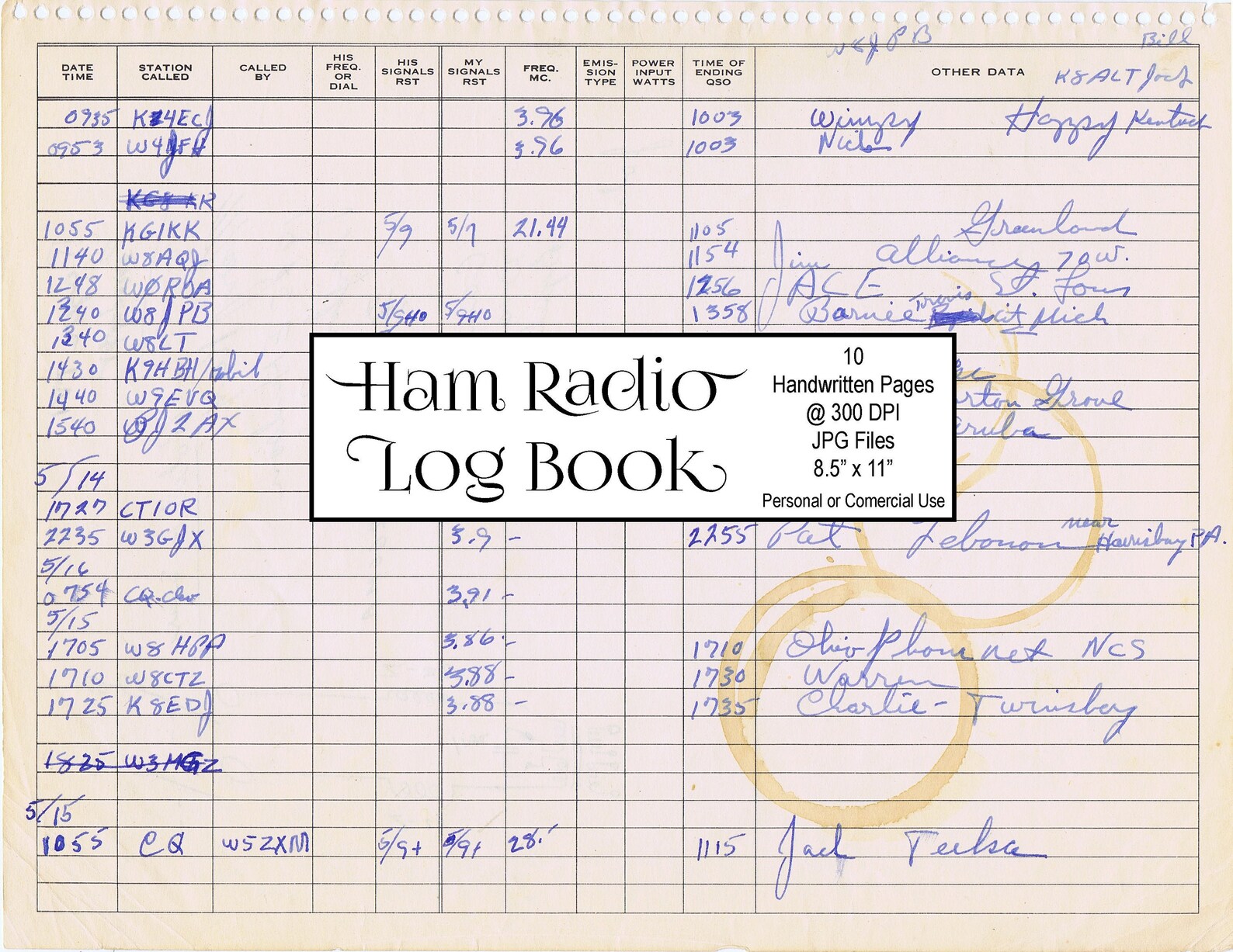 HAM RADIO Journal de bord Digital Collage 10 feuilles 8.5x11 - Etsy Canada