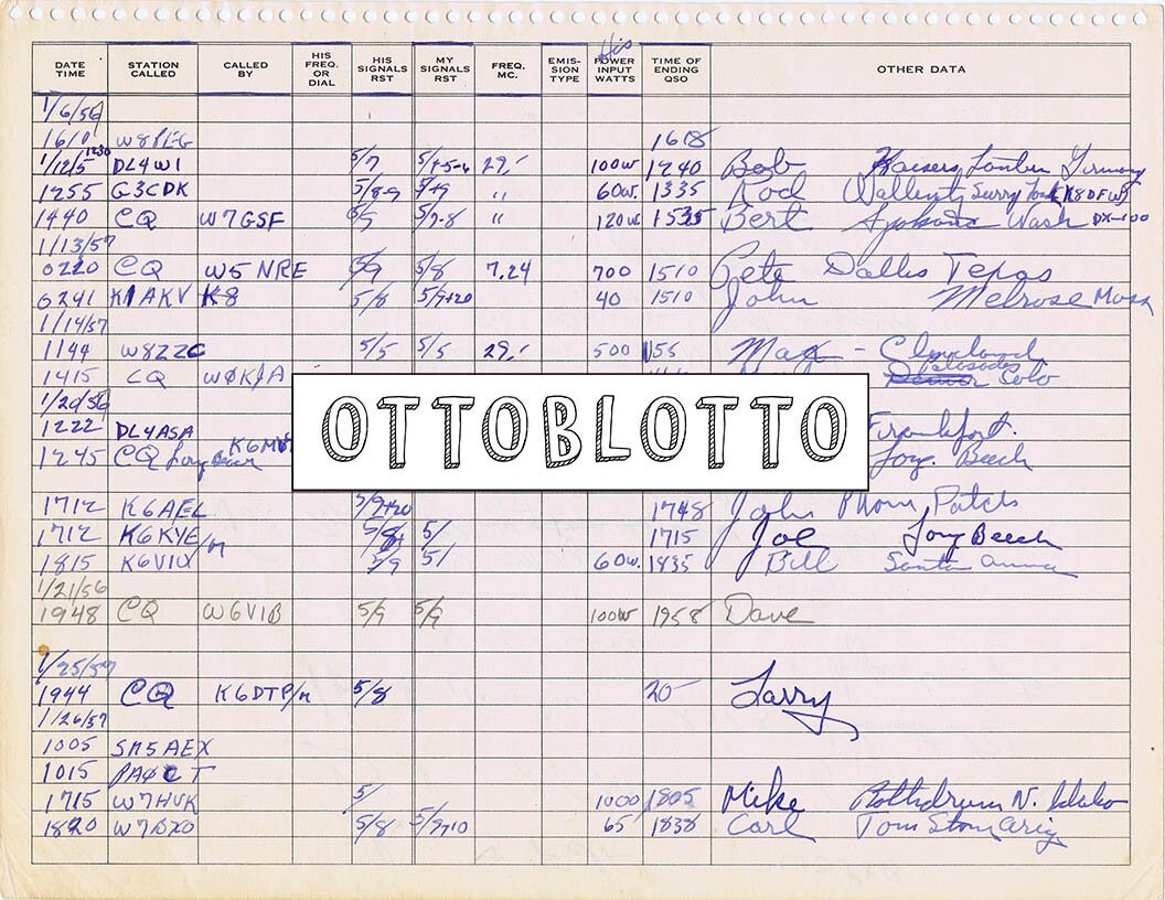 Ham Radio Log Book Digital Collage 10 Sheets 8 5x11 Handwritten Instant
