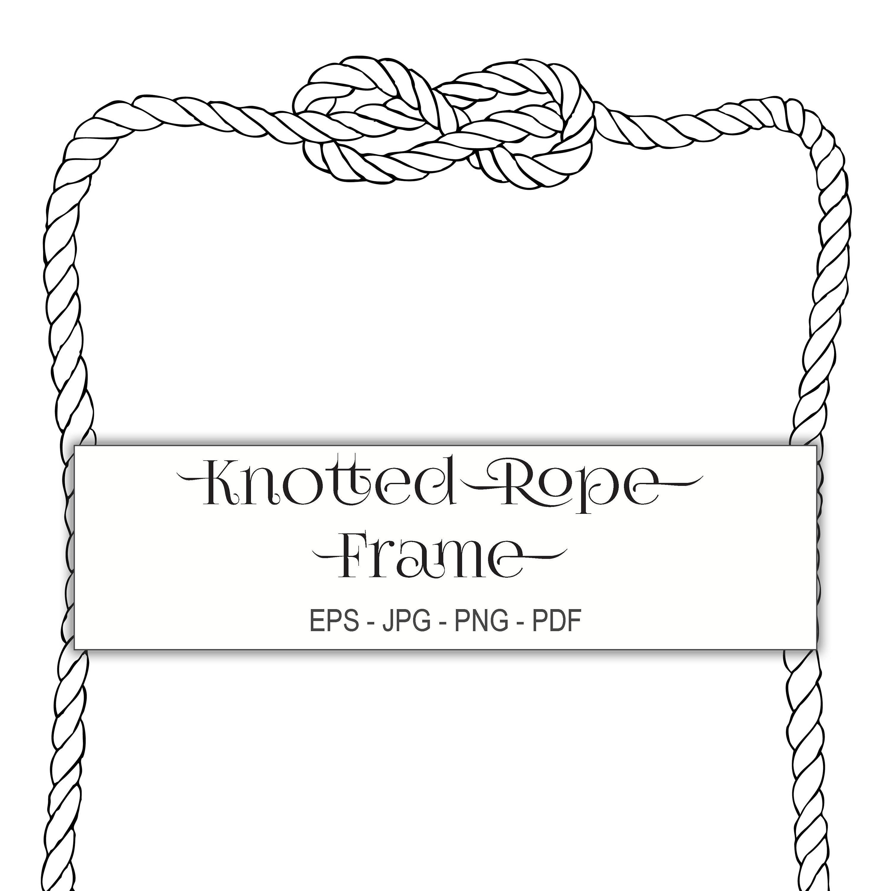 KNOTTED ROPE FRAME Drawing in Eps, Png, Jpg, and Pdf Formats, Rope ...