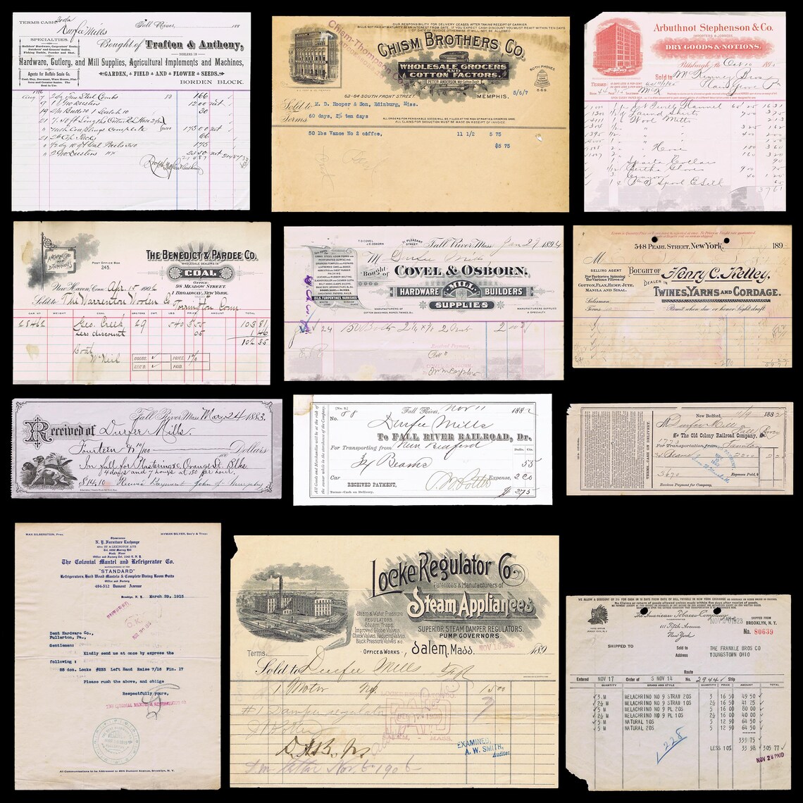 VINTAGE INVOICES and Receipts, 1800s - 1900s Instant Download Old ...