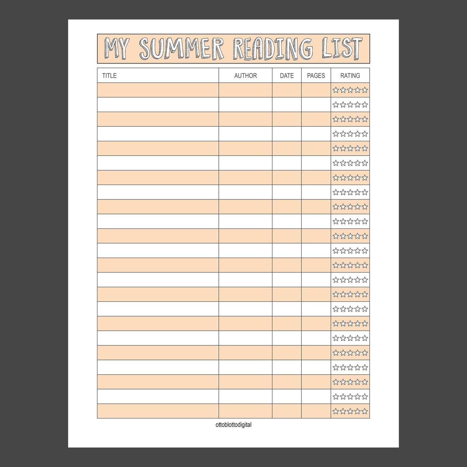 KIDS' SUMMER READING List, Book Tracker, Reading Tracker, Reading Log ...