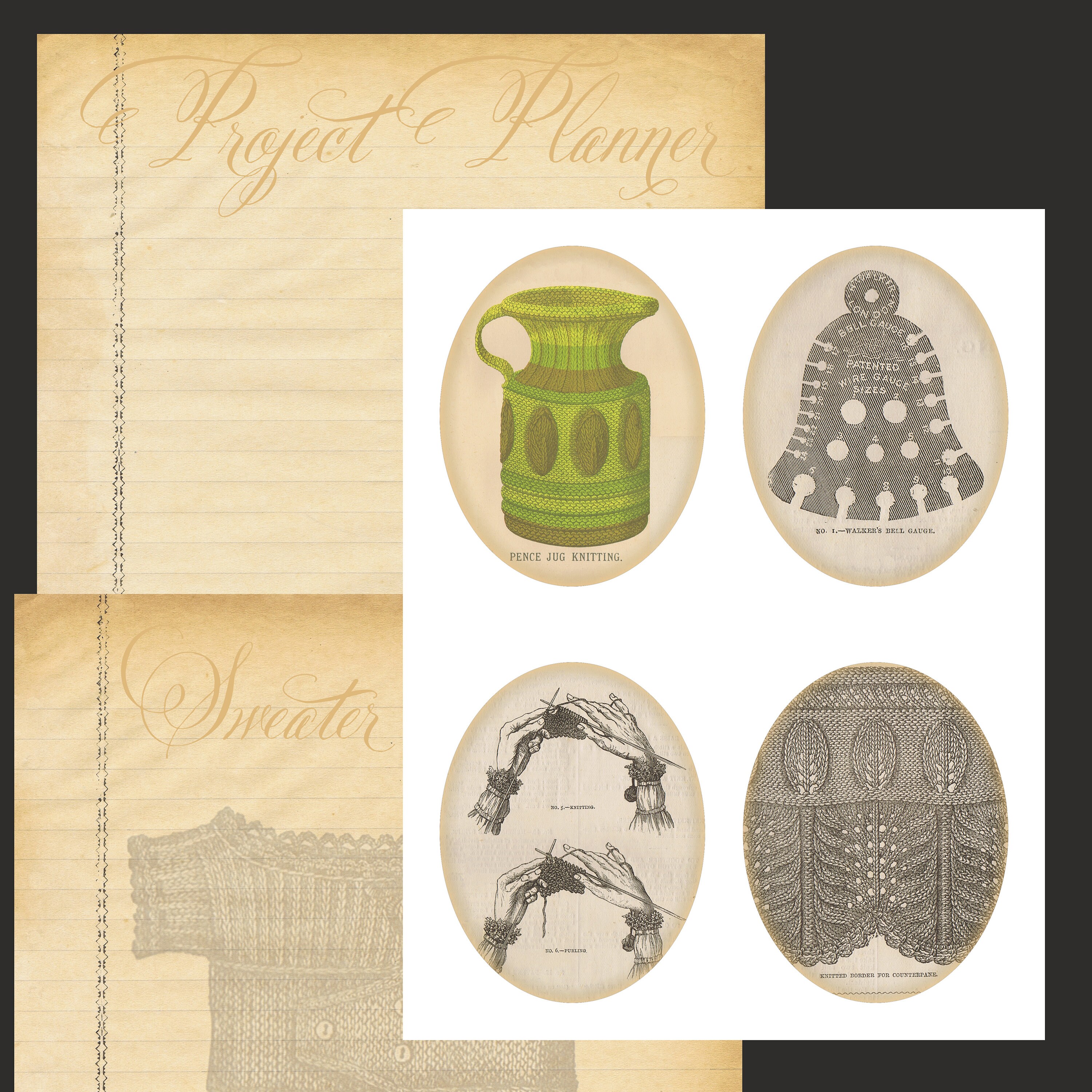 KNITTING JOURNAL - Instant Download Digital Journal Papers for Junk ...