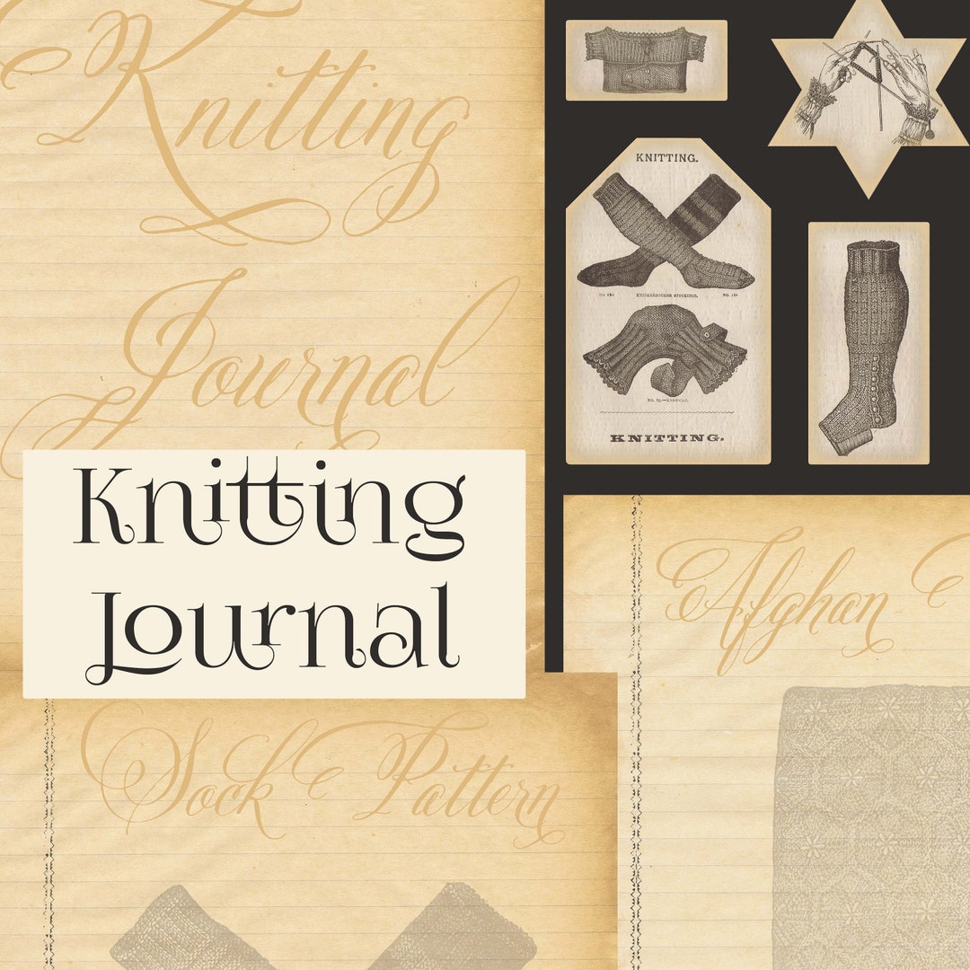 KNITTING JOURNAL - Instant Download Digital Journal Papers for Junk ...